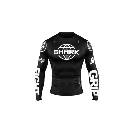 Rashguard Shark boxing manga larga negra SKB97